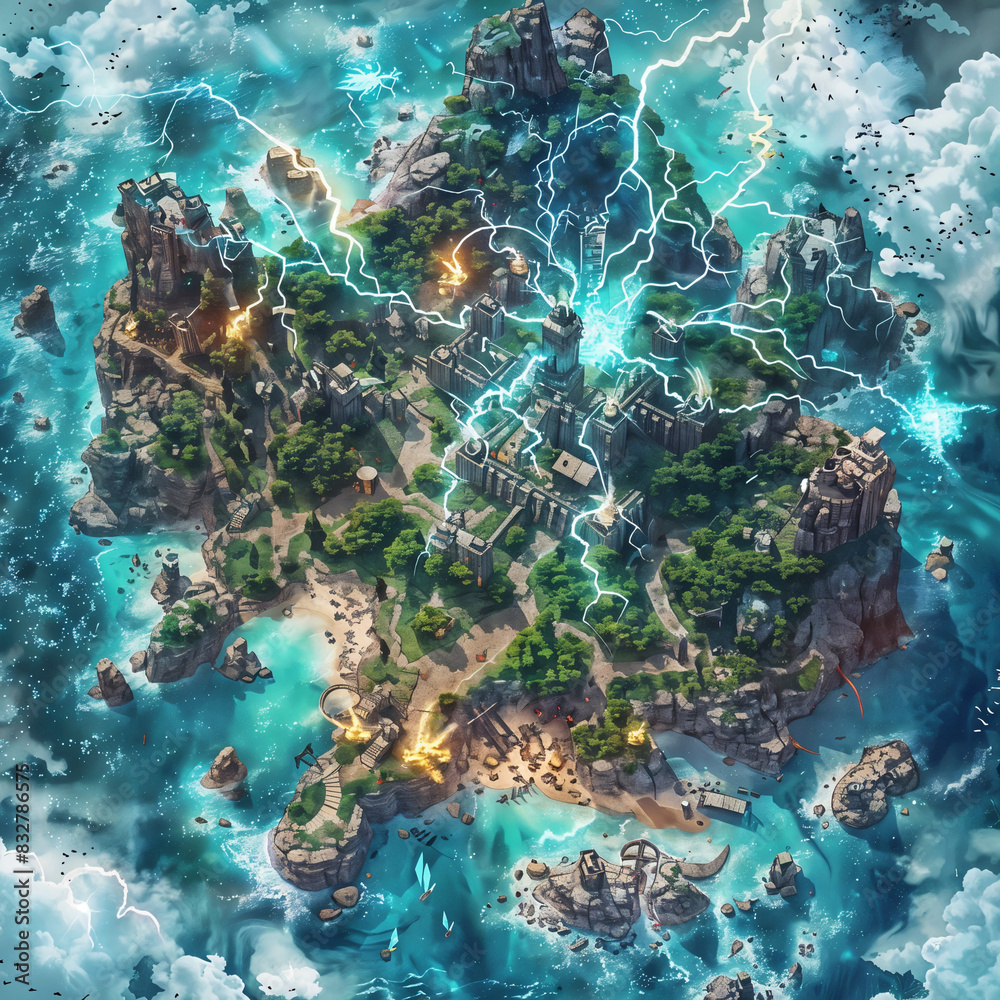 island Battlemap DnD,RPG Map for Dungeons and Dragons, Sea,game ...