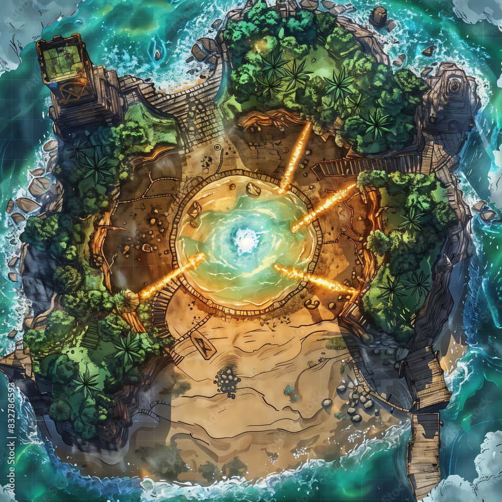 island Battlemap DnD,RPG Map for Dungeons and Dragons, Sea,game ...
