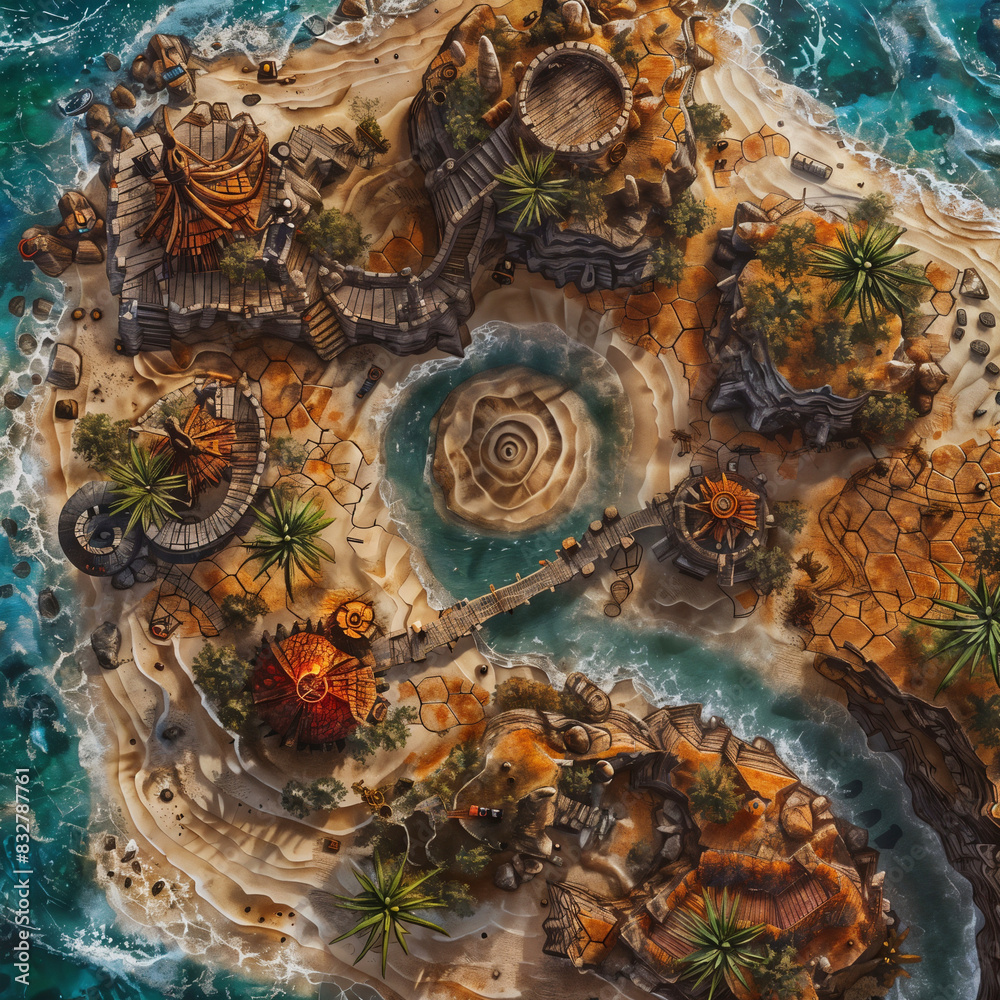 island Battlemap DnD,RPG Map for Dungeons and Dragons, Sea,game ...
