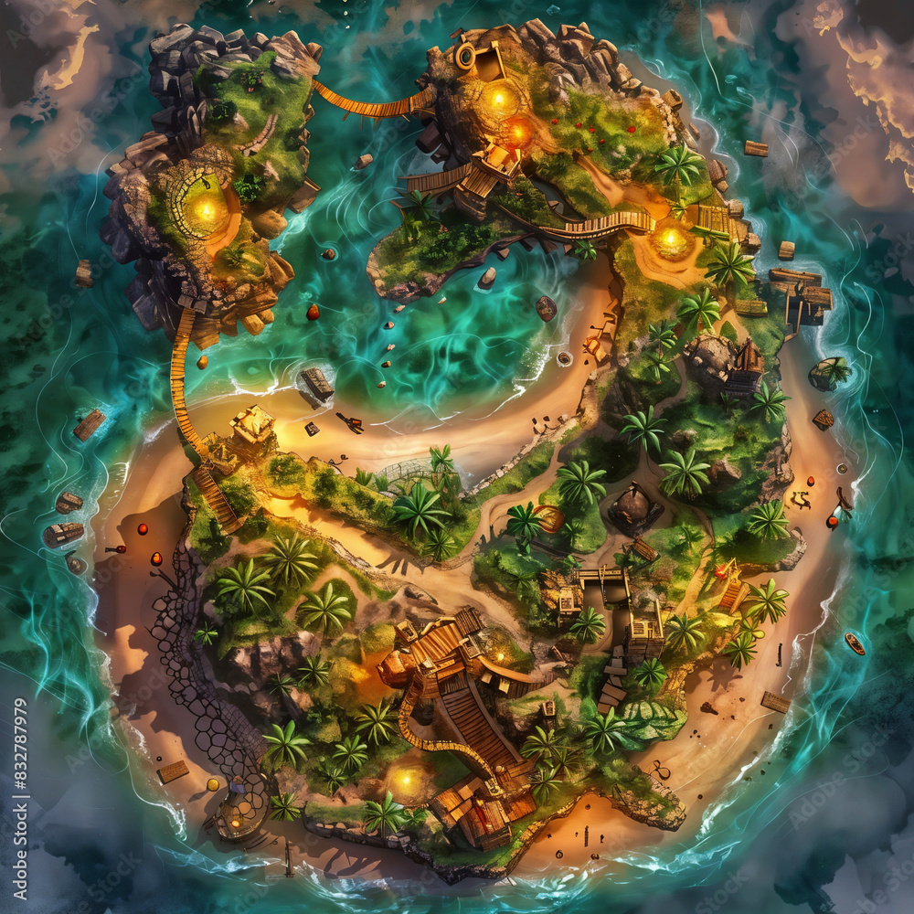 island Battlemap DnD,RPG Map for Dungeons and Dragons, Sea,game ...