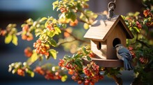 Spring Birdhouse And Bird Free Stock Photo - Public Domain Pictures