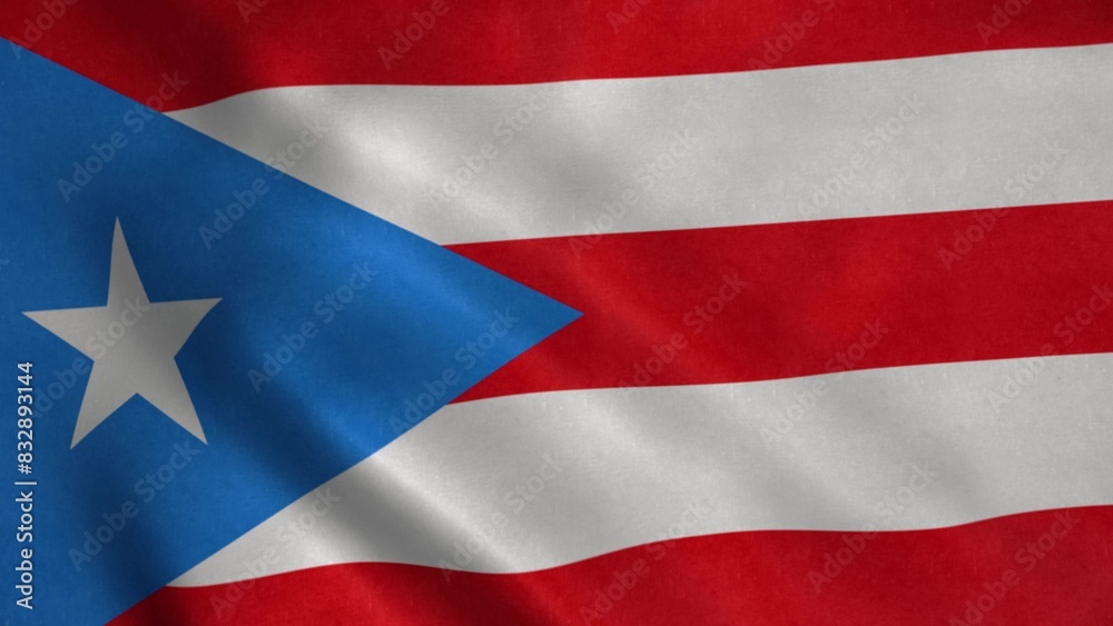 Puerto Rico flag waving in wind. Realistic flag background. 3d illustration Stock Illustration ...