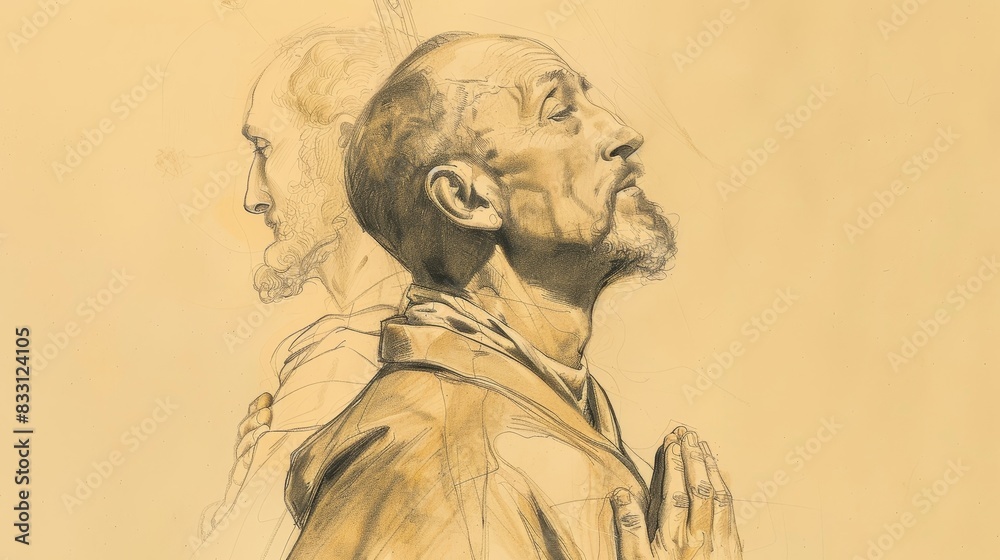 St. Ignatius of Loyola in Prayer, Vision of Christ, Biblical ...
