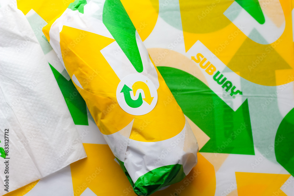 Bangkok, Thailand - January 19 2024 - Subway sandwich, Subway logo ...