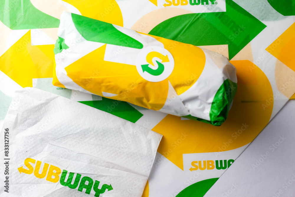 Bangkok, Thailand - January 19 2024 - Subway sandwich, Subway logo ...