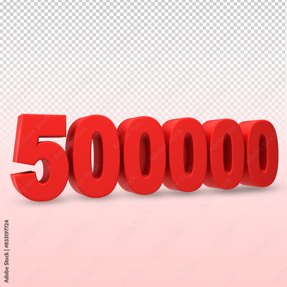 Red 500000 isolated on png background. 5M 3d. Thank you for 5 Million ...