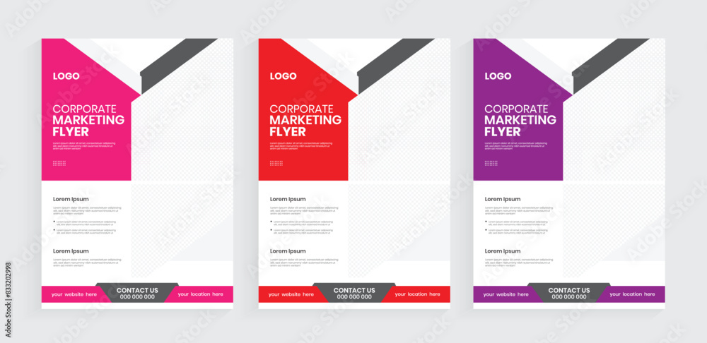 Corporate business advertising print flier, brand identity print ...