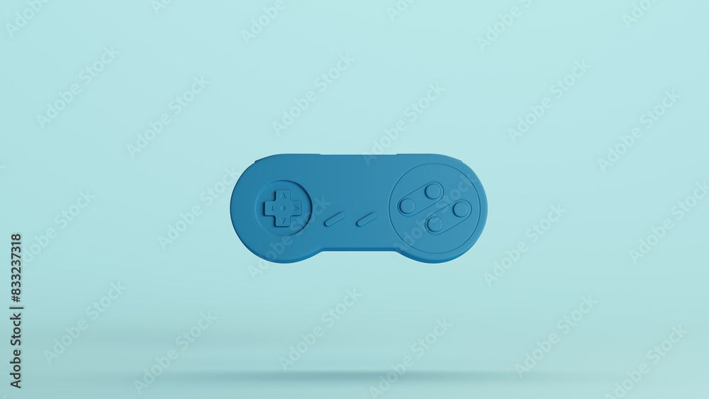Blue retro game pad controller fun analogue console video game pale ...