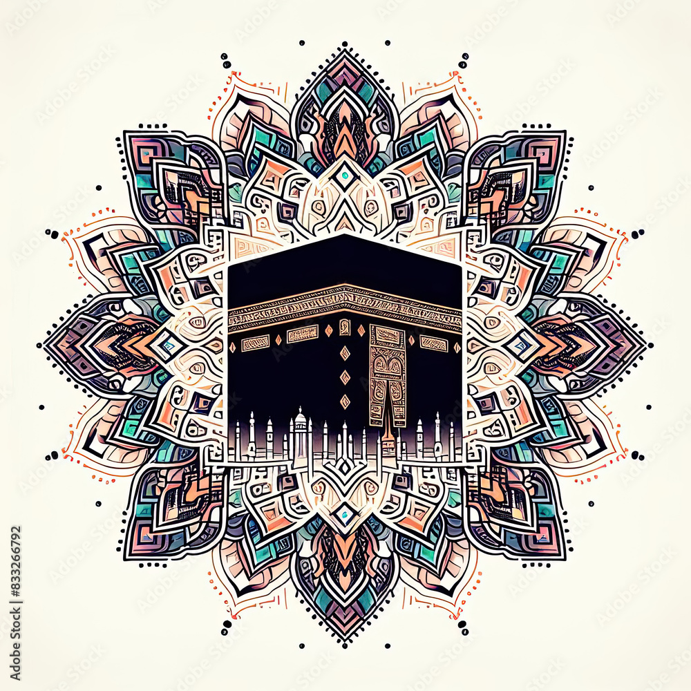 kaaba grand mosque mecca islamic symbol and logo representing spirit of ...