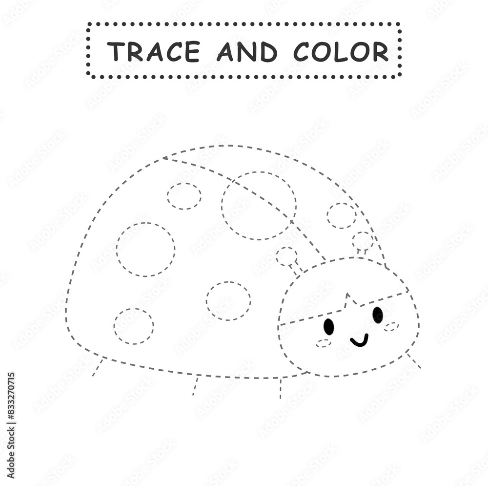 Trace and color for children. Handwriting practice. Coloring page for ...