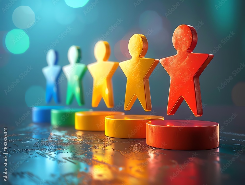 3D scale showing employee ratings from poor to excellent, enhanced by ...