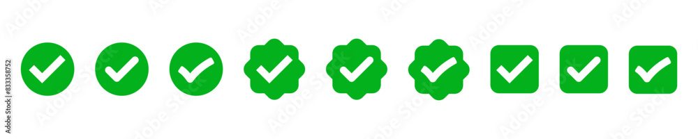 Checkmark icon. Check mark vector set. Isolated checkbox tick yes ...