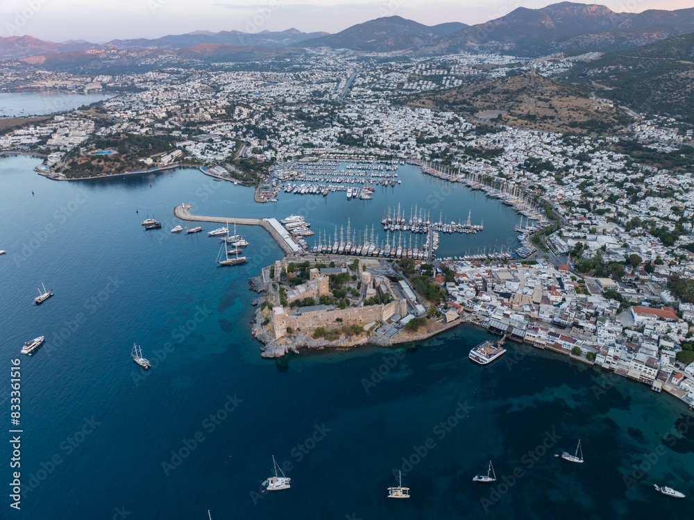 Bodrum Castle (Bodrum Kalesi) in the Bodrum City Summer Season Drone ...