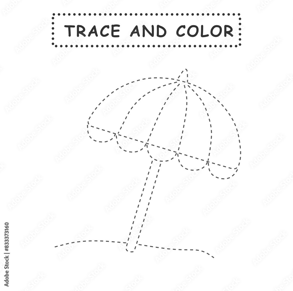 Trace and color for children. Handwriting practice. Coloring page for ...