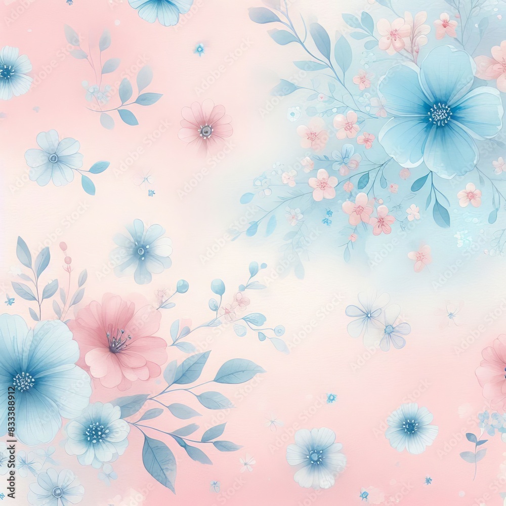 Floral card template background - Watercolor floral texture in pastel ...