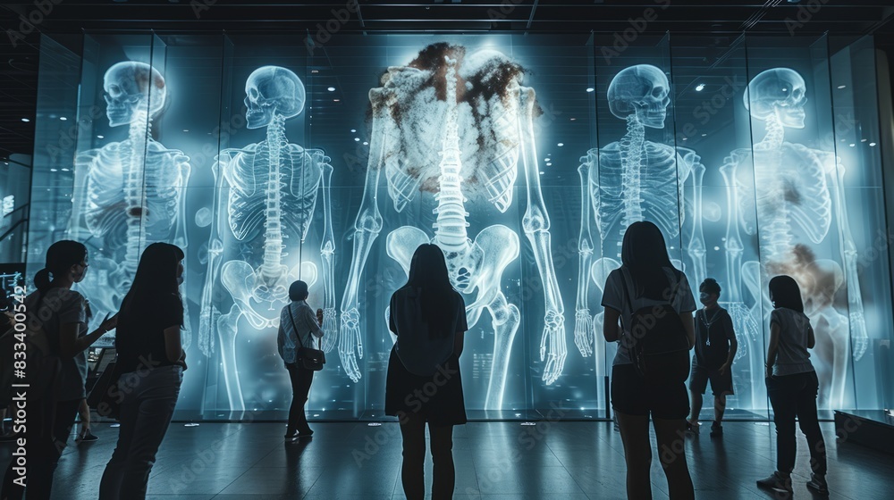 The compelling visualization of the human skeleton on a grand screen ...