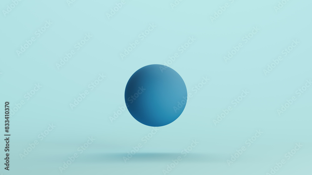 Blue sphere geometric shape face solid structure soft tones pale ...