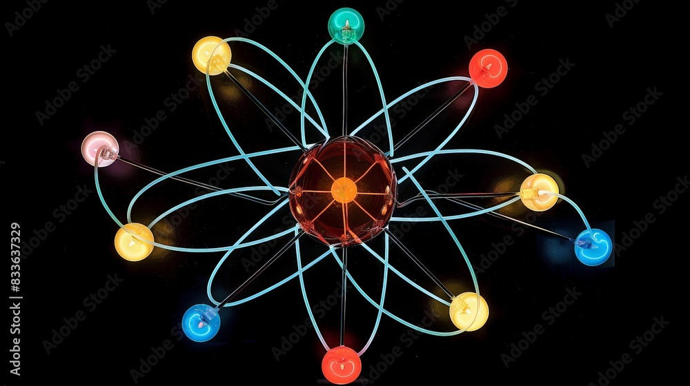 Neon atom: Illustrate a neon atom, detailing its 10 protons, 10 ...