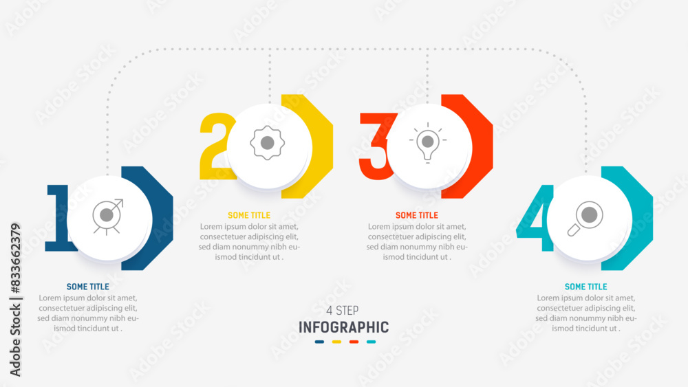 Four Step Infographic element design Vector template for presentation ...