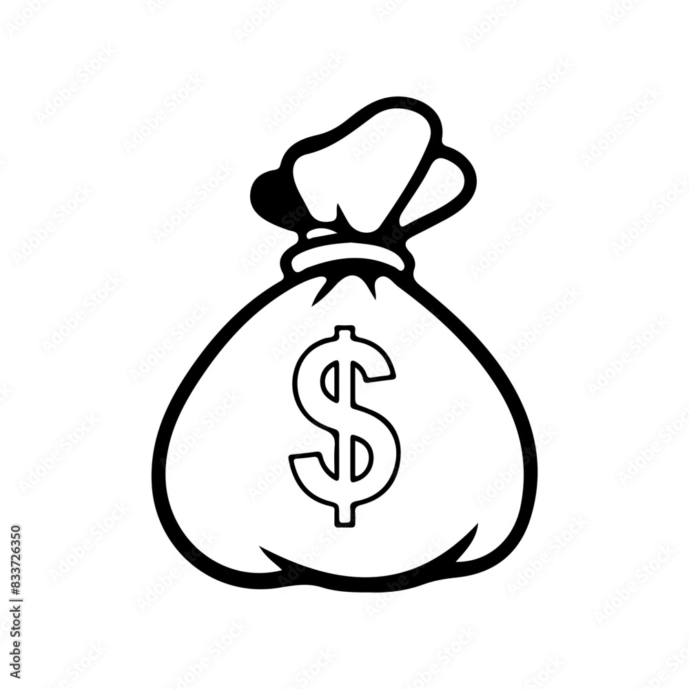 Image vectorielle Stock Dollar Money Bag Svg, Money bag with dollar ...