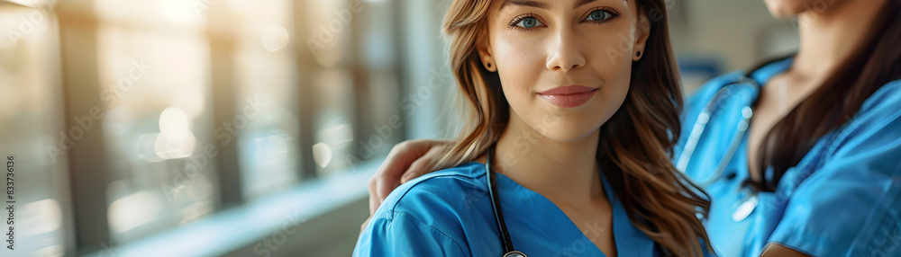 Nurse providing physical therapy exercises to patient, showing care and ...