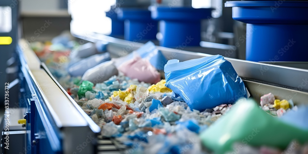 Processing plastic waste: Factory conveyor sorting for recycling ... Processing plastic waste: Factory conveyor sorting for recycling ...