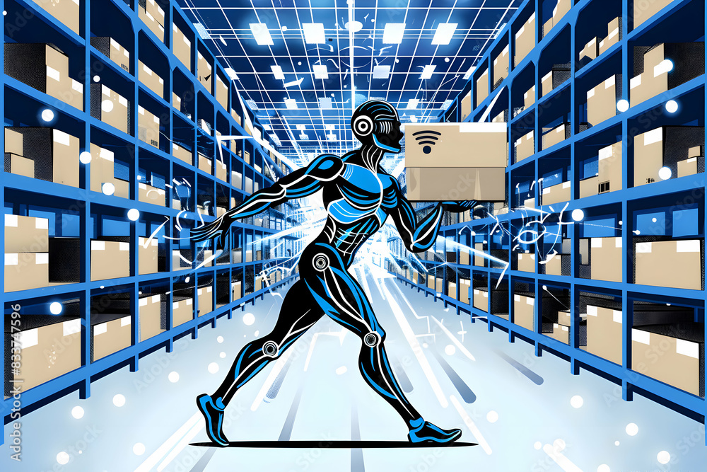 cartoon image of warehouse robot - robots, warehouse, automation ...