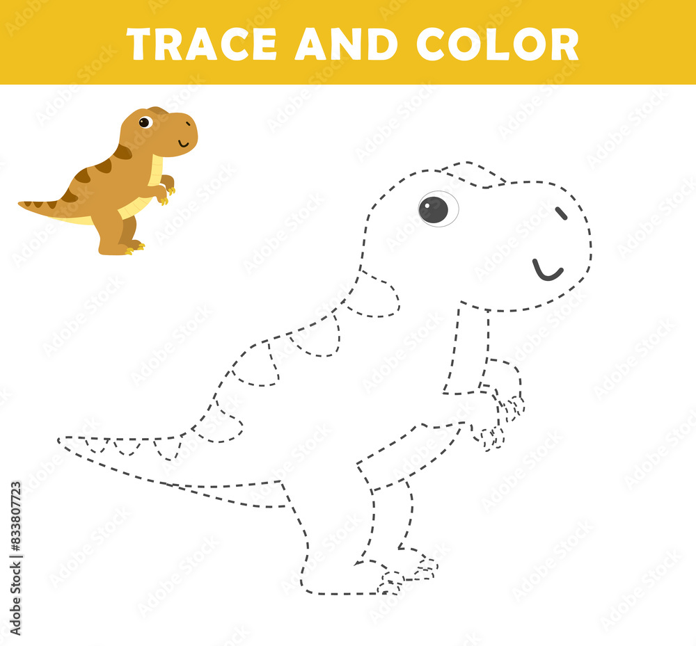 Trace and color for children. Handwriting practice. Coloring page for ...