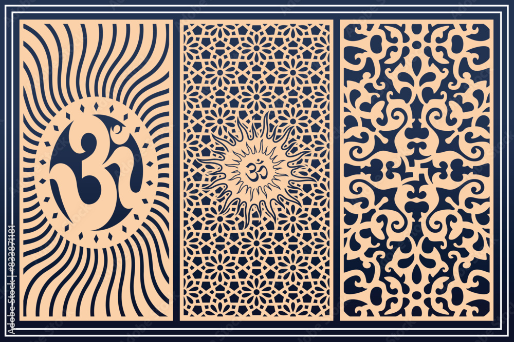 Om Jali design used for temples, Mandir. Om acrylic jali, corian jali ...