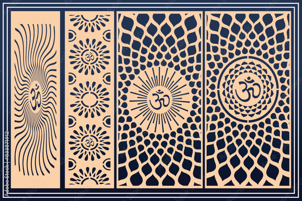 Om Jali design used for temples, Mandir. Om acrylic jali, corian jali ...