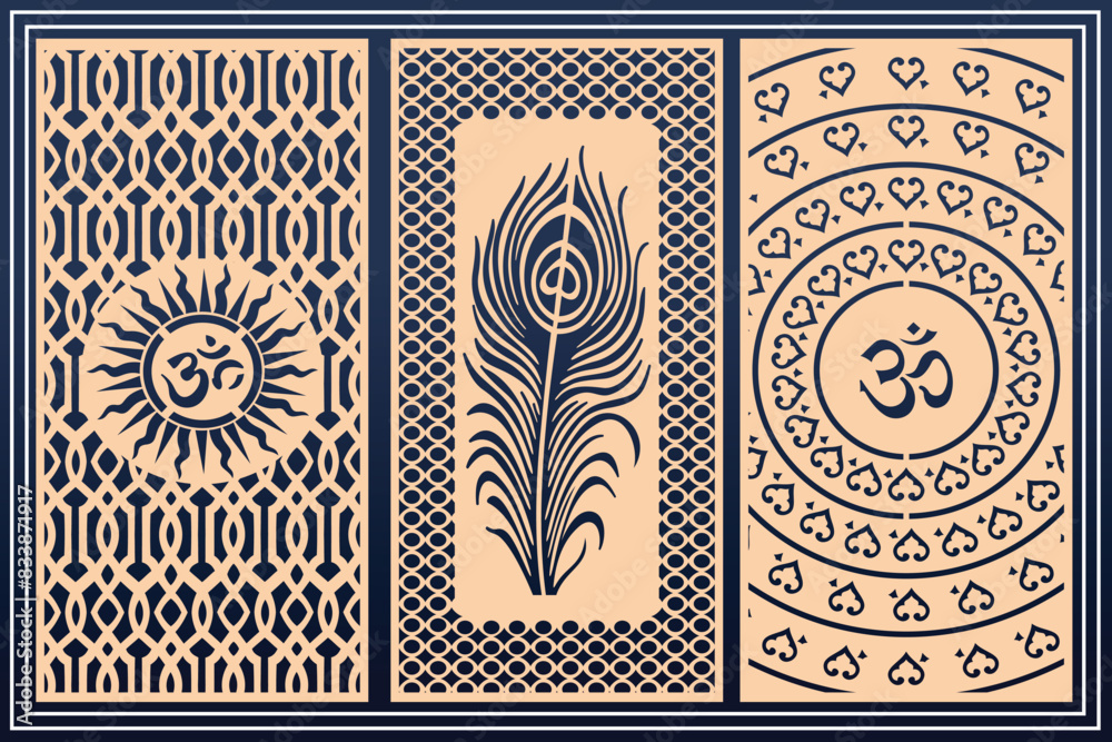 Om Jali design used for temples, Mandir. Om acrylic jali, corian jali ...