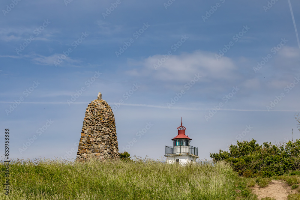 Hundested, Denmark A stone monument to famed Arctic explorer Knud ...