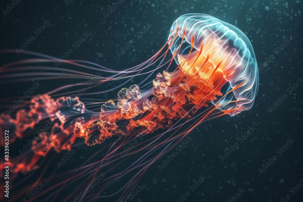 Behold the mesmerizing dance of a 3D-textured jellyfish as its ...