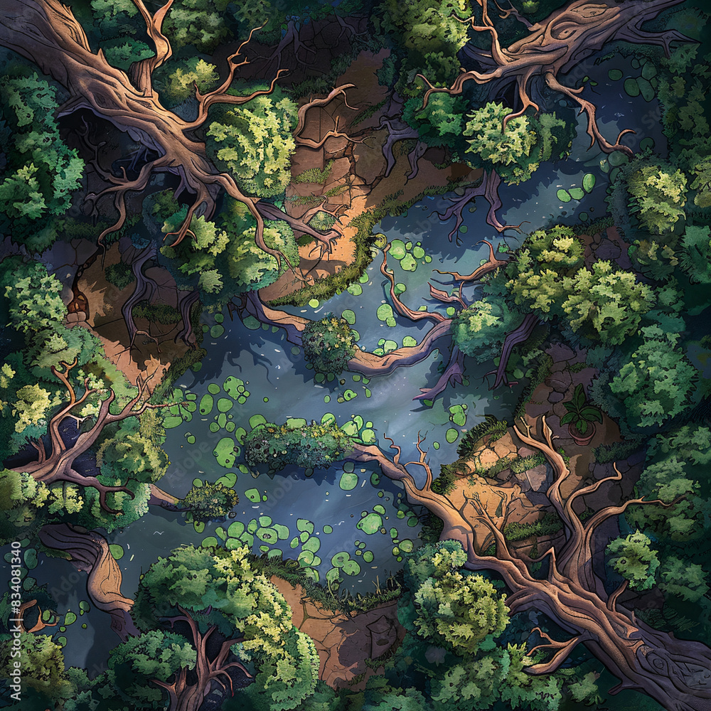 swamp Battlemap DnD,RPG Map for Dungeons and Dragons,game background ...