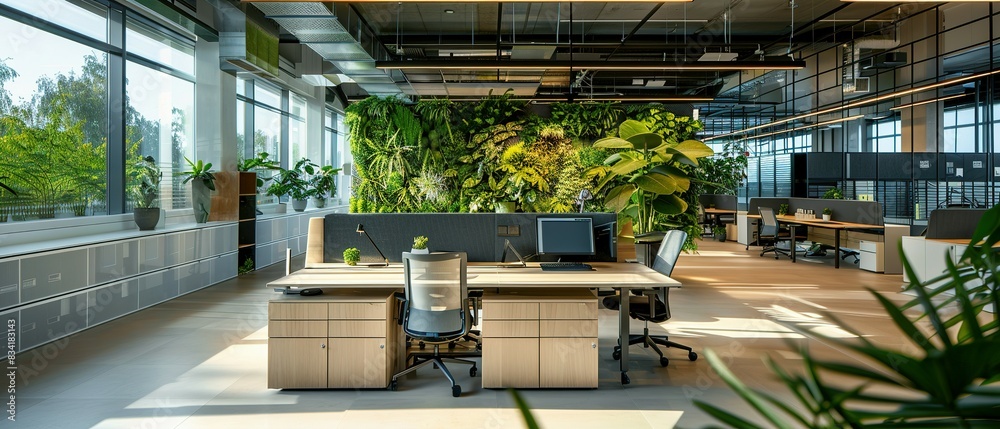 Modern Office Interior. Green Office Ecological Materials, Green ...