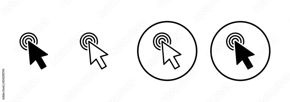 Click icon vector isolated on white background. Cursor icon. Computer mouse click cursor black ...
