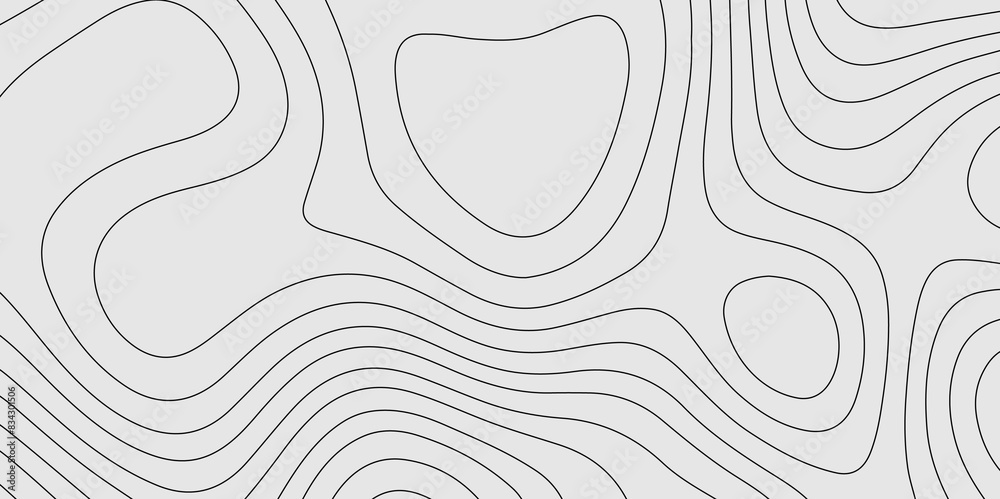 Topographic background for design black wave linear paper curved ...