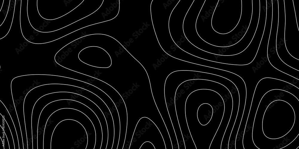 Topographic linear background for design white wave paper curved ...