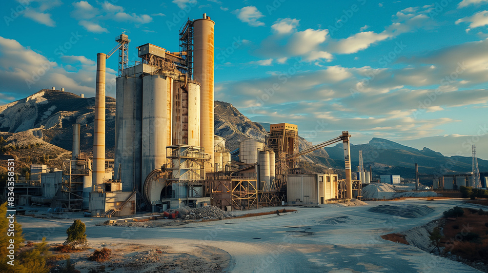 Cement factory empty and without activity due to the industrial and ...