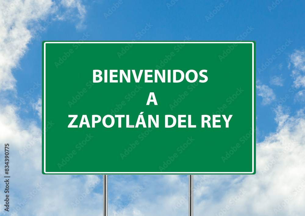 Siguiente salida Bienvenidos a ZAPOTLÁN DEL REY una señal verde sobre ...