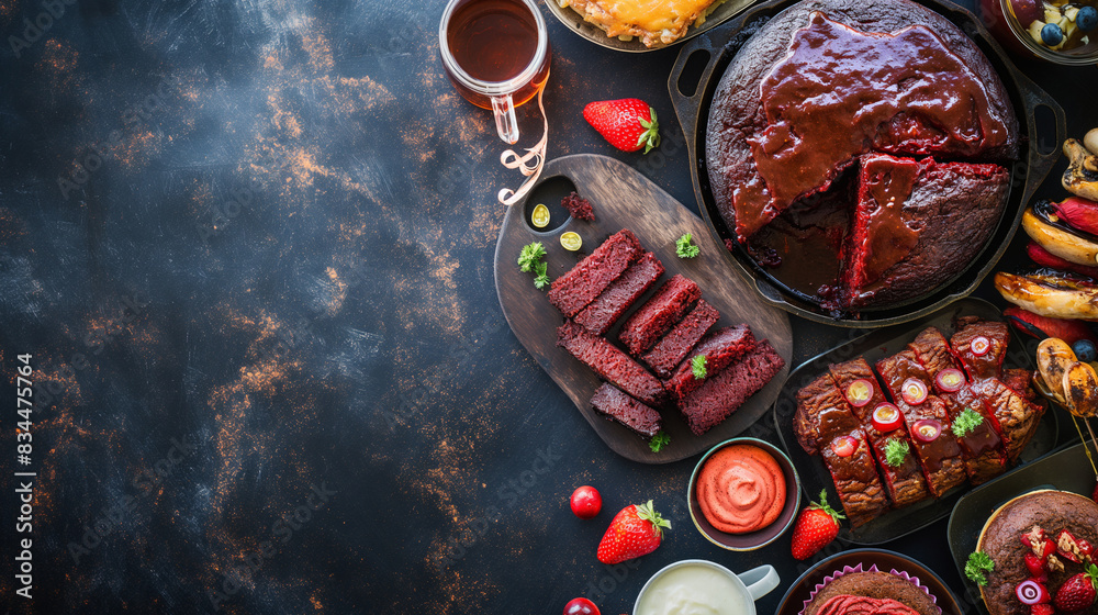 An arrangement of traditional Juneteenth foods like barbecue, red ...