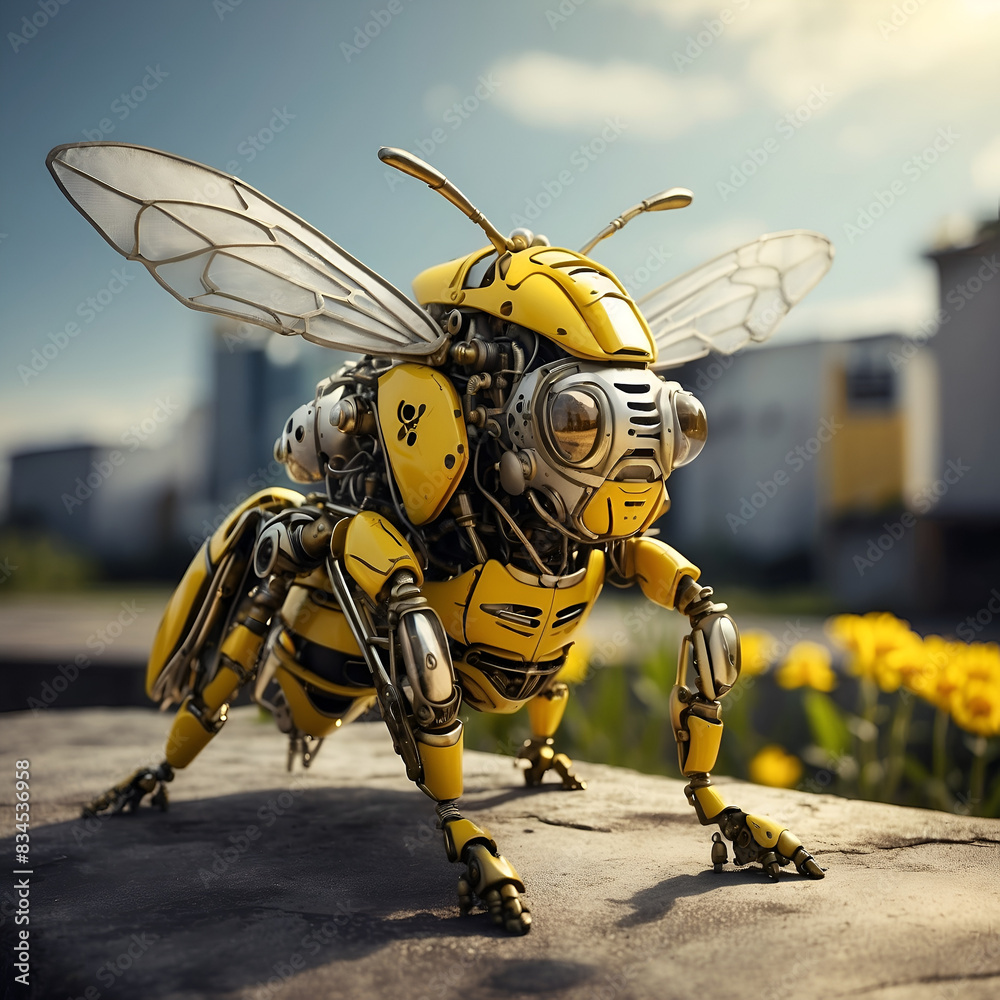 imagine of bee Robot, fit for Mascot, T-Shirt Design, Album Cover. bee ...