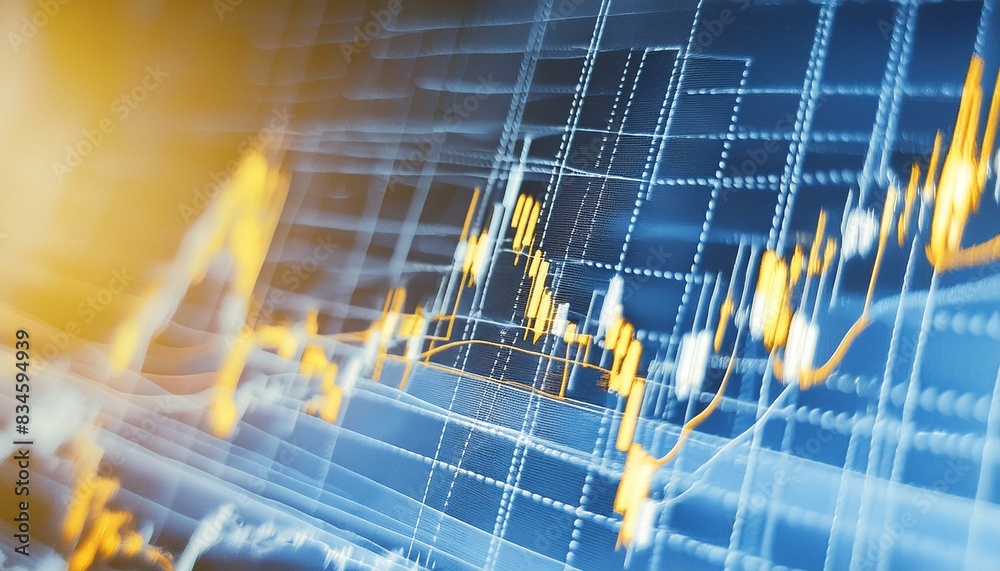 Stock Market Candlestick Charts in Vibrant Blue and Yellow" "Illuminate ...