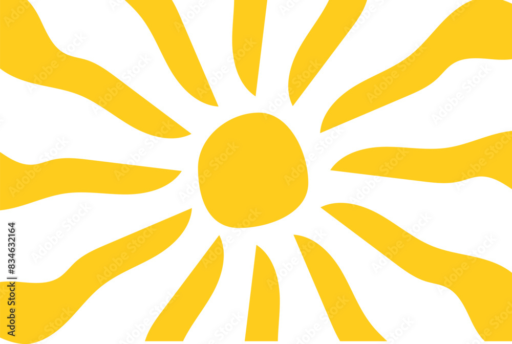 Yellow Sun Collection backgrounds. Groovy doodle shapes in trendy retro ...