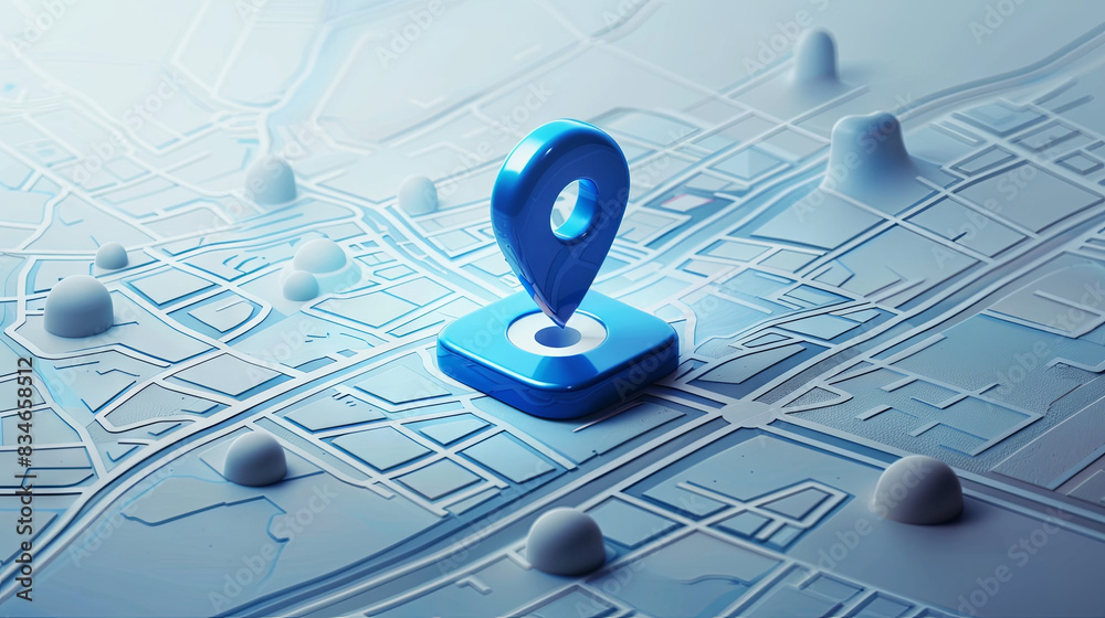 GPS marker indicating a specific position on a map, allowing for ...