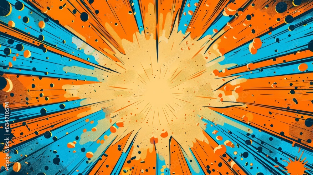 Comic explosion background with superhero theme, blank space, birthday ...