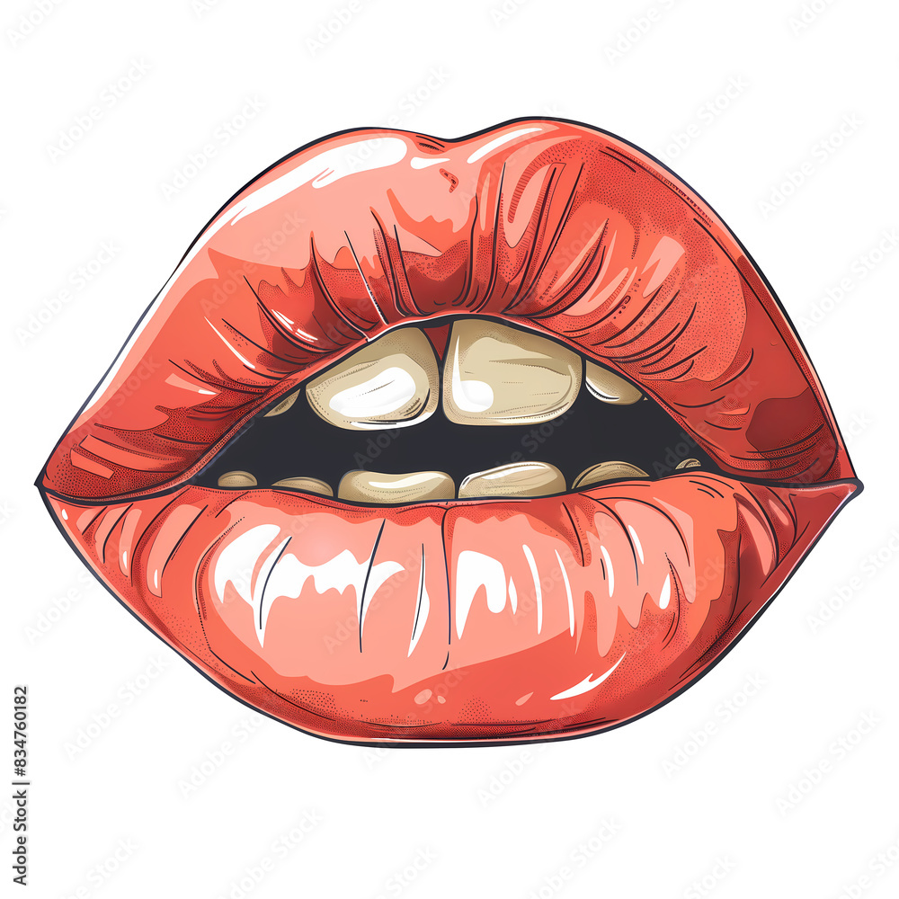 PNG clipart drawing of lips on an isolated transparent background Stock ...