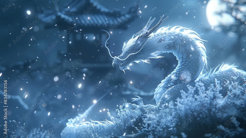 Capture the majestic grace of a dragon dancing a ballet under ...