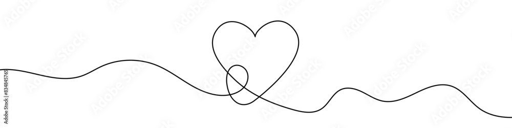 Continuous line drawing of heart. One line drawing background. Vector ...