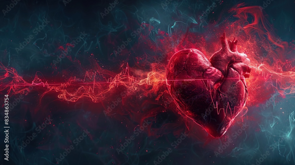 ecg heart banner design Stock Illustration | Adobe Stock